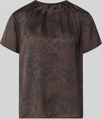 s.Oliver Black Label Regular Fit Kurzarmbluse mit Falten-Detail