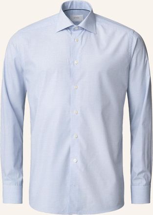 Eton Kariert Fine Twill-Hemd Slim Fit blau