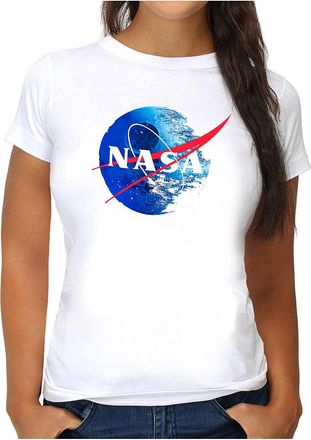 OM3 NASA-Empire T-Shirt - Damen - Death Star Todesstern Weltraum Film Fan - XL, Weiß