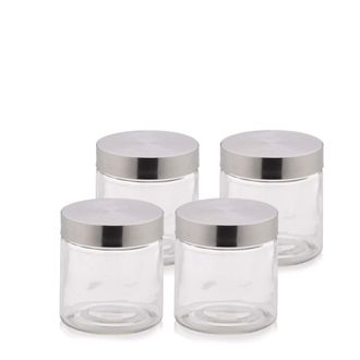 KELA Glas Vorratsdosen mit Deckel BERA, 4 St&uuml;ck, Vorratsglas 0,8 L, Meal Prep Boxen, Vorratsgl&auml;ser Set rund, Glasbeh&auml;lter mit Deckel