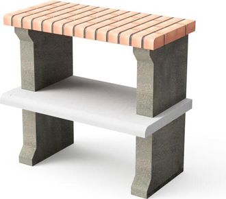 Movelar Movelar - Support lat&eacute;ral du module Luna pour Barbecue en B&eacute;ton Pr&eacute;fabriqu&eacute; (Gris, orange - 76 x 47 x 47 cm) - Usage Ext&eacute;rieur