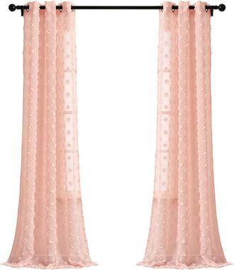 Lush D&eacute;cor Vorhang, durchsichtig, mit Punkten, 213 x 96,5 cm, Marineblau Blush