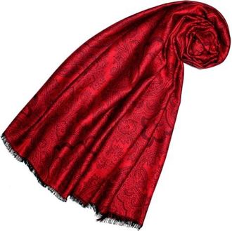 Lorenzo Cana Lorenzo Cana Pashmina 78738 Foulard pour femme 100 % coton Fibre naturelle Motif cachemire Rouge 70 cm x 180 cm