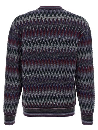 Missoni Zigzag-Jacquard Wool Sweater - Navy