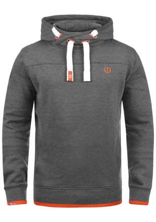 Solid SDBenjamin Hood Herren Kapuzenpullover Hoodie Pullover mit Kapuze Eingrifftaschen Rippb&uuml;ndchen Baumwollmischung Regular fit, Gr&ouml;&szlig;e:XL, Farbe:Grey Mela
