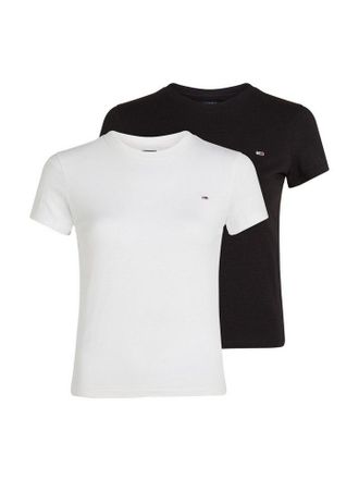 Tommy Jeans T-Shirt TJW 2PACK C-NECK TEE (Packung, 2-tlg., 2er) mit Logo-Stickerei