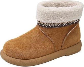 Generic Bottes de neige confortables avec doublure en polaire pour femme - &Eacute;l&eacute;gantes - Bout rond - Talon bas - Confortables - Chaudes - &Agrave; enfiler - Style d&eacute;co
