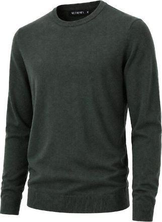 AlltheMen Strickpullover Herren Rundhals Strickpullover mit Wollanteil, leicht & bequem