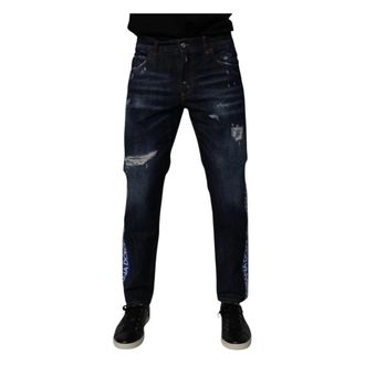 Dolce & Gabbana Dunkelblaue Jeans im Used-Look mit Skinny-Schnitt - - Jeans - Herren - Blau - 2XL
