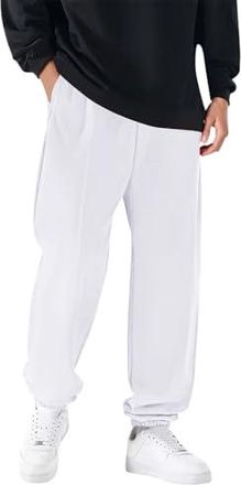 Generic Pantalon de jogging en polaire pour homme - Pantalon de loisirs - Poignets &eacute;lastiques - Pantalon confortable - Doux et chaud - Coupe d&eacute;contract&eacute;e - Sp