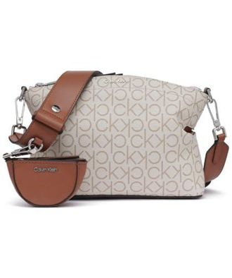 Calvin Klein 2 in 1 Top Zip Crossbody, Sac &agrave; bandouli&egrave;re Cypress 2 en 1 avec Fermeture &eacute;clair sur Le Dessus Femmes, Vanille/Kaki/Caramel, Taille Unique