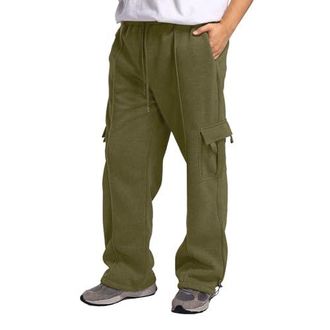 Generic Pantalon de Travail Cargo D&eacute;contract&eacute; en Polaire pour Homme avec Poches Jogging Survetement Pantalons Sport Coton L&eacute;ger Taille &Eacute;lastique Running Fitne