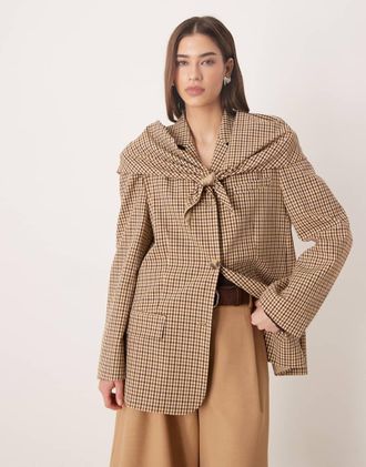 Asos Karierter Blazer mit Schaldetail-Bunt