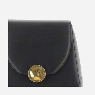 Jil Sander Womens Leather Shoulder Bag Black Calfskin