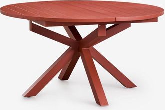 Sklum Ausziehbarer Gartentisch 145-200x145 cm aus Barces Aluminium Rote Dachziegel - Sklum