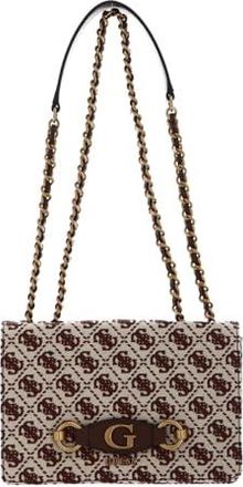 Guess Izzy Convertible Crossbody Flap Brown Logo