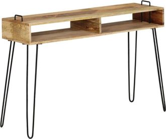vidaXL Plan-Table de console de style de style et 2 compartiments en bois et structure en acier