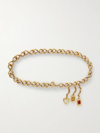 Saint Laurent Ceinture Chaîne En Métal Doré Et Résine