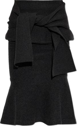 Jacquemus Jupe Fiocco en Laine - Femme - Jupes - Gris - Taille: 34 FR