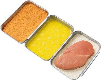 Navaris 3X Bac de Cuisson en INOX - Plat Rectangulaire en Acier Inoxydable - Plateau de Cuisson Four pour Pâtisserie Gratin Frites - 22 x 15 x 3 cm