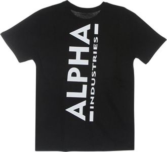 Alpha Industries Backprint Tee - Streetwear Kollektion - - Tops - Herren - Schwarzk - XL