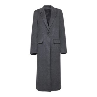 Toteme Manteau en Laine Gris Simple Boutonnage Col Revers - Femme - Manteaux - Gris - Taille: 38 FR