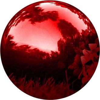 Milisten Garten reflektierende Kugel Gartenkugelkugeln rot Garten Reflexion roter Blickball edelstahlkugeln polierball Gartenschauball Polieren der reflektiere