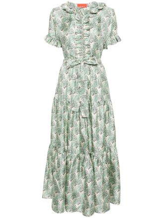 La DoubleJ robe longue à fleurs - Vert