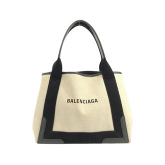 Balenciaga Pre-owned Navy Cabas Canvas Calf Tote Bag - - Pre-owned - Damen - Beige - ONE SIZE