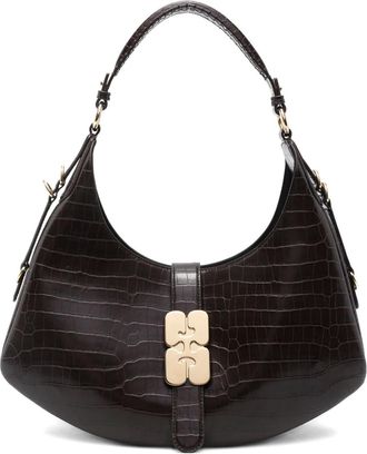 Ganni sac porté épaule en cuir - Marron