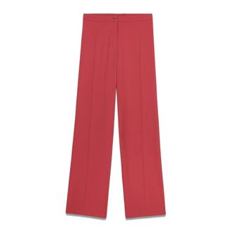 Oltre Palazzo-Hose aus flie&szlig;endem Stoff - - Trousers - Damen - Rot - M