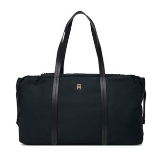 Tommy Hilfiger Handtasche Tommy Hilfiger Th Soft Nylon Hobo AW0AW18994 Schwarz