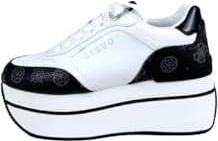 Guess Guess Baskets Camrio pour Femme, Blanc/Noir Logo 142, 37 EU