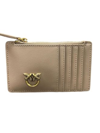 Pinko Damen Reiher Kartenhalter Kalbsseide Reisezubehör-Kartenhüllen für Reisende, D01q_Ginger Biscuit-Antique Gold