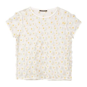 Luisa Cerano Femme, Blouses et Chemises, Blanc, Taille: 42 FR T&uuml;llshirt mit Bl&uuml;ten