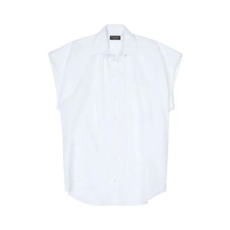 Balenciaga Wei&szlig;e &Auml;rmellose Button-Up Bluse - - Blouses & Shirts - Damen - Wei&szlig; - XS