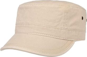 LIPODO Casquette Urbaine Army Femmes/Hommes - Casquette Plate en 100% de Coton - Casquette Army S/M, L/XL - Bonnet en Beige - 54-57 cm