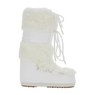Moon Boot Femme, Chaussures, Blanc, Taille: 35 EU Botte Icon en fausse fourrure