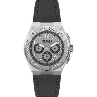 Versus Homme, Accessoires, Gris, Taille: ONE Size Montre Homme Esteve 46 mm Bracelet en Cuir Vspew0119