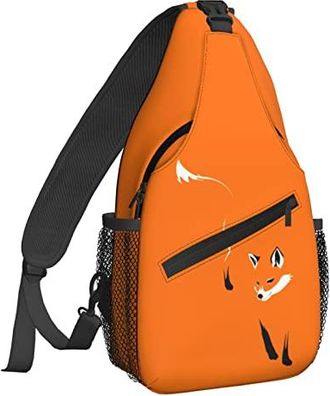 Generic Renard Orange Sacoche Bandouliere Pratique Pochette Epaule L&eacute;ger Sac &Agrave; Dos Bandouli&egrave;re Pour Excursion Camping Quotidien