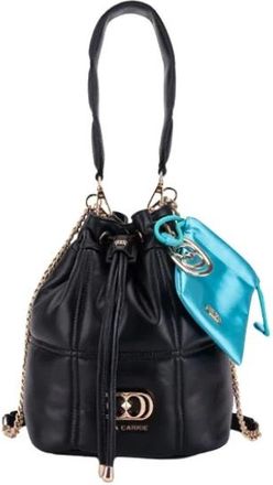 La Carrie Femme, Sacs, Noir, Taille: ONE Size Sac seau en cuir matelassé avec pochette amovible