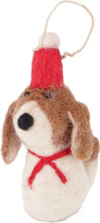 Guru Shop Weihnachtsschmuck, Filzdekoration, Handgemachte Tiere aus Filz, Weihnachtsbaum Baumbehang - Hund, Wolle, 10x4x4 cm