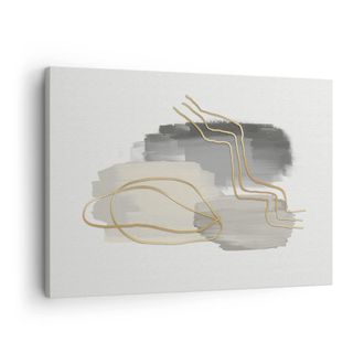 Arttor Bilder auf Leinwand Abstraktion St&uuml;ck Gold Leinwandbild 70x50cm Wandbilder Dekoration Wohnzimmer Schlafzimmer K&uuml;che Deko Klein Wanddeko Bild Wand Kuns