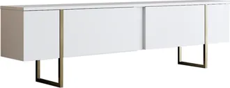 Hanah Home Porta Tv In Legno luxe - 180 X 30 X 50 Cm - Oro Bianco