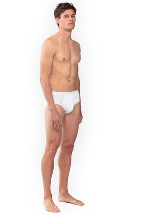 Mey Slip MEY Noblesse, Herren, Gr. XL, wei&szlig;, Feinripp, Obermaterial: 100% Baumwolle, unifarben, k&ouml;rpernah, Unterhosen Slip, Ohne auftragende Seitenn&auml;hte, 