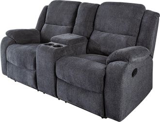 Invicta Interior Exklusiver 2er Kino Sessel Hollywood dunkelgrau Fernsehsessel Kinositze Heimkino Liegesessel verstellbar mit Getränkehalter Cupholder