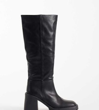 Raid RAID bottes genou large fit Carnie &agrave; talon carr&eacute; noires
