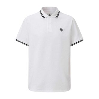 Pretty Green Poloshirt f&uuml;r Herren, Mit kontrastfarbenen Streifen (Wei&szlig;)