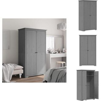 vidaXL Kleiderschrank bodo Grau 99x53,5x173 cm Massivholz Kiefer - K&uuml;chenschrank - Kleiderschrank - Garderobe - Franz&ouml;sischer Stil - Massivholzk&uuml;che