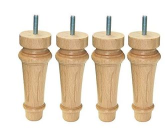 Margit Brandt Royal Louis XVI 3700527828183 Bettbeine, Holz, naturlackiert, Höhe 15 cm, 4 Stück